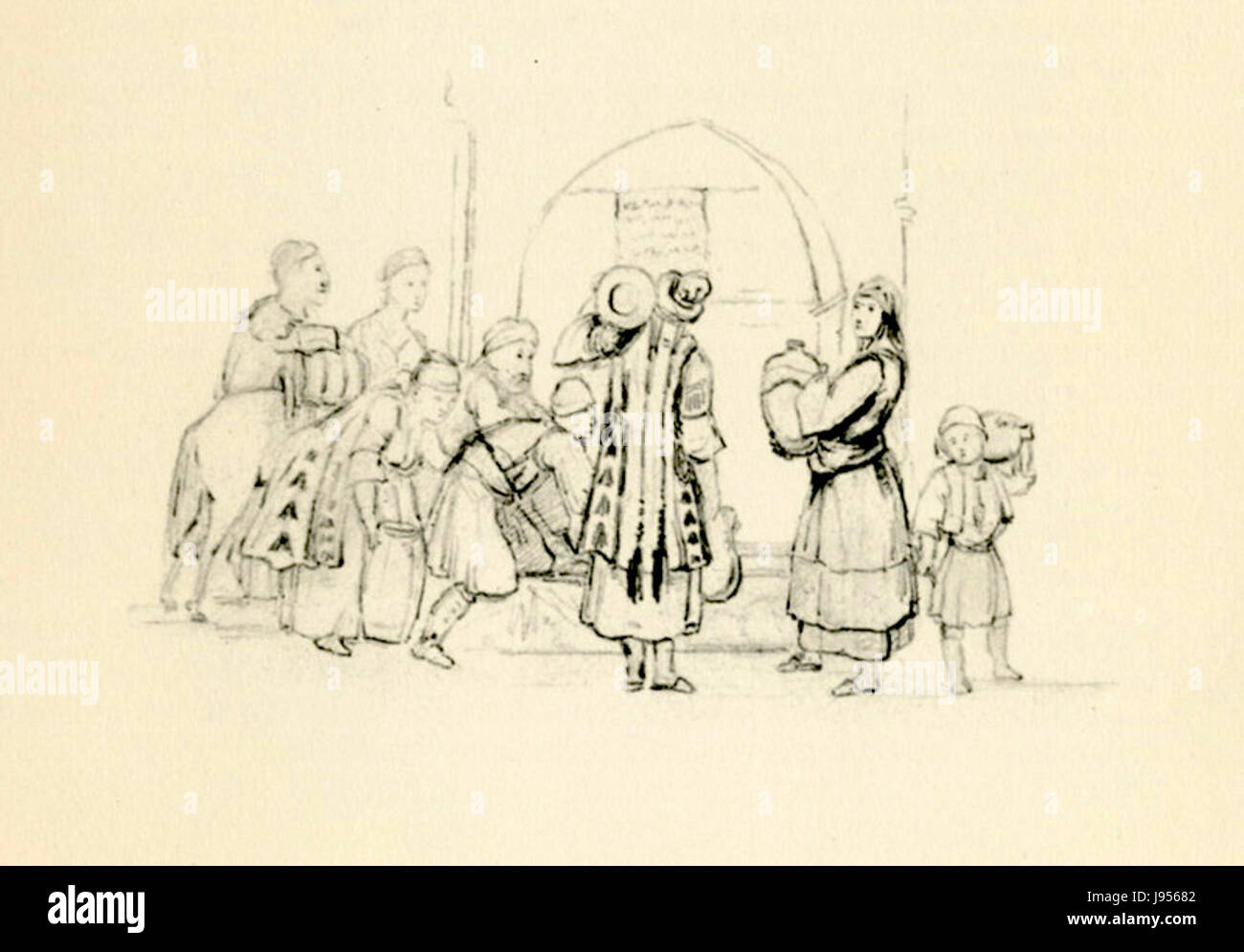 Peytier Fetching water at the Boubounistra fountain Stock Photo - Alamy