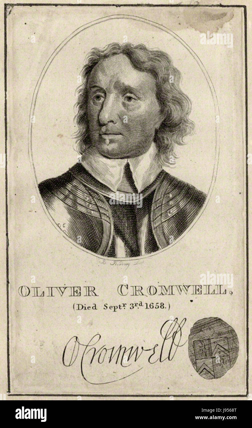 This portrait of Oliver Cromwell, created by Burnet Reading, depicts ...