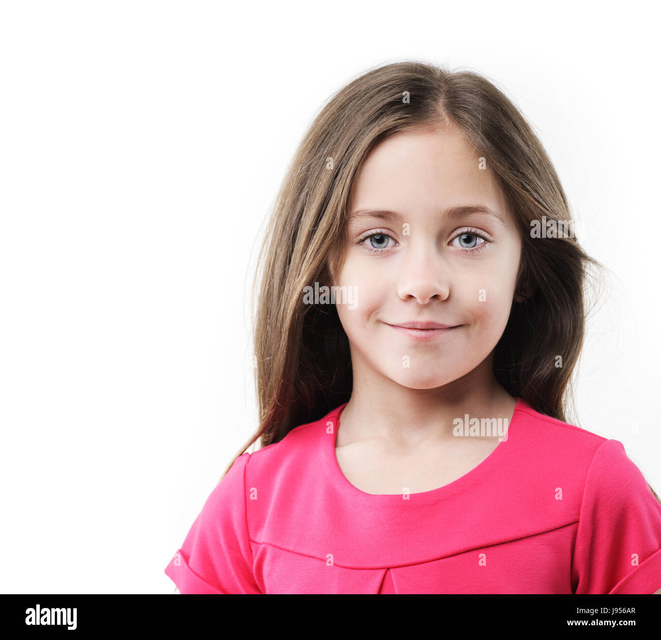 Beautiful little girl portrait in a pink dress Stock Photo - Alamy
