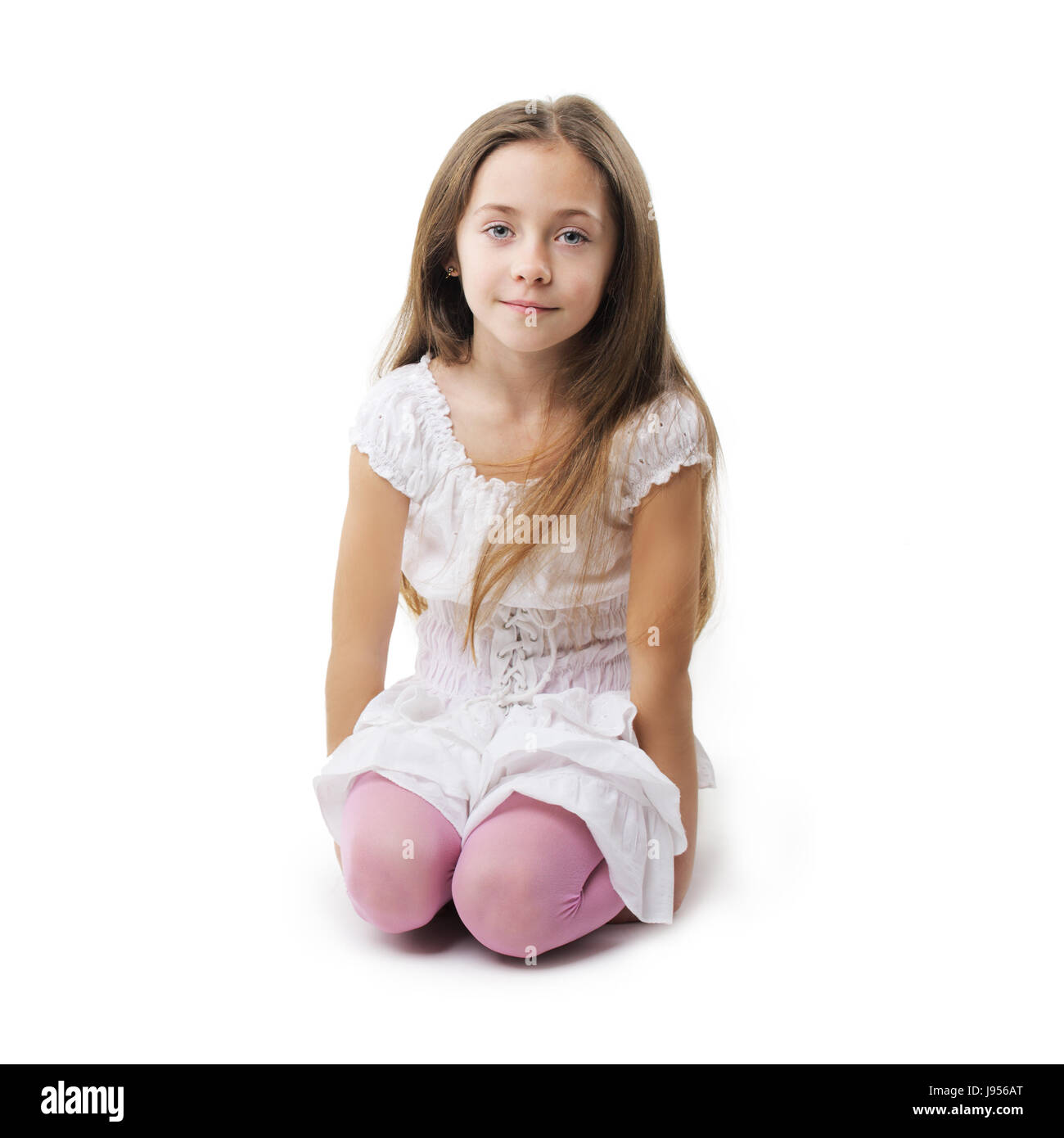 Beautiful little girl portrait on white background Stock Photo - Alamy Beautiful little girl portrait on white background Stock Photo - Alamy