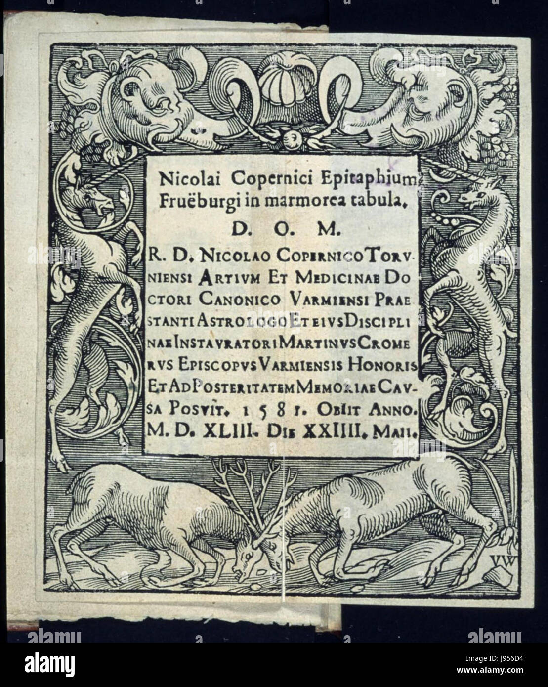 This epitaph commemorates Nicolaus Copernicus, the famed astronomer, at ...