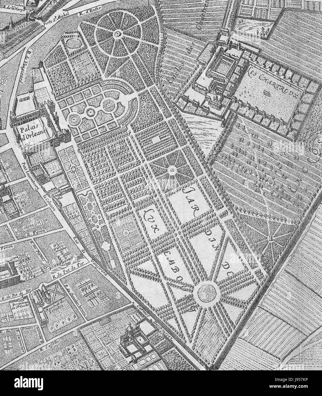 This historical map from 1652 by Gomboust shows the Palais du ...