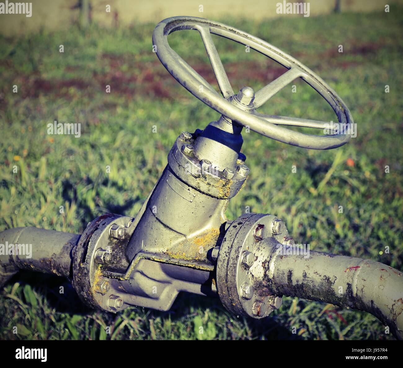 Detail of the safety valve for closing the flow of gas Stock Photo - Alamy