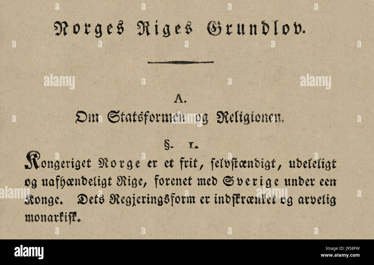 Constitution of norway document hi-res stock photography and images - Alamy