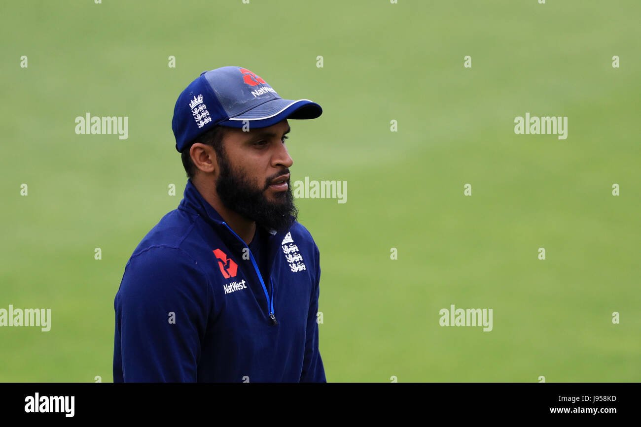 England's Adil Rashid during the nets session at The Oval, London Stock ...