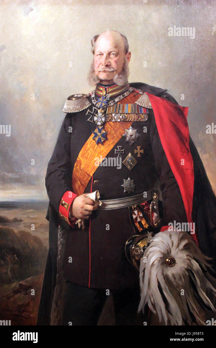 This image from 1879 depicts Kaiser Wilhelm I of Germany, a significant ...