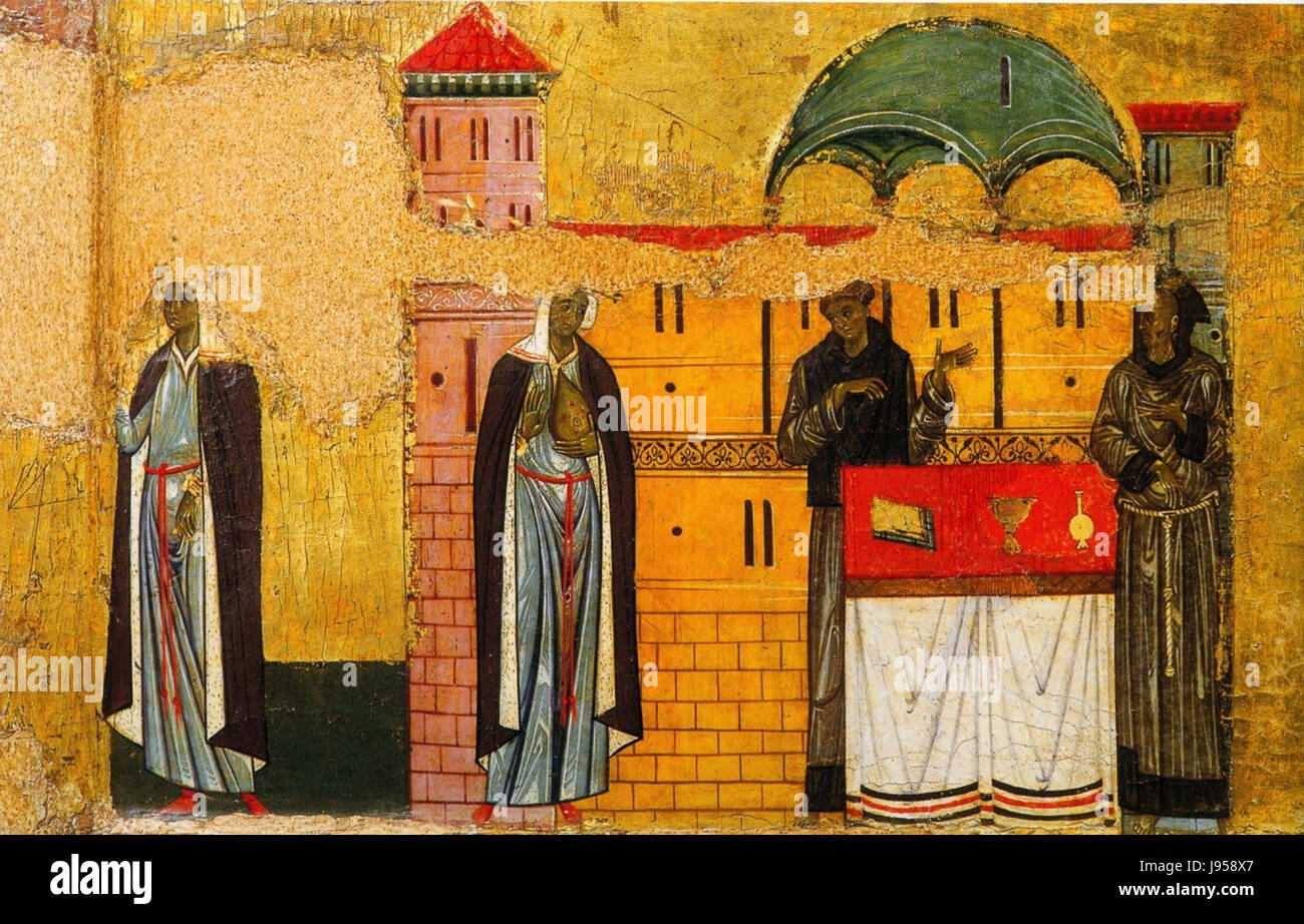 This artwork by Giunta Pisano, created around 1250-1260, depicts Saint ...