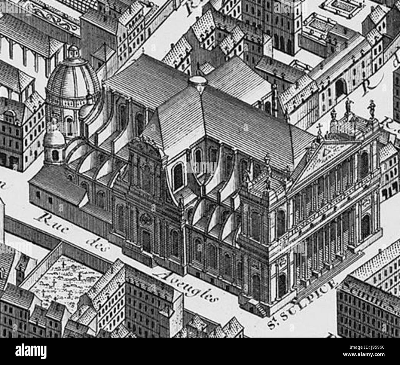 This map from 1739, created by Turgot, shows the layout of Paris ...