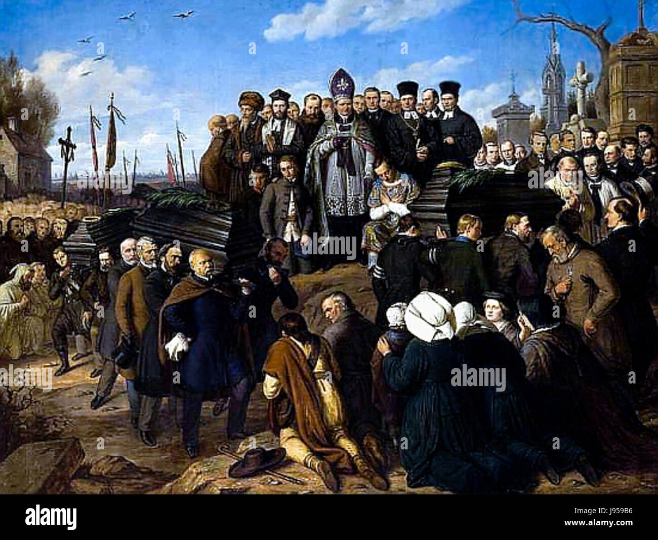 A historical account or artistic representation of the Pillati funeral ...