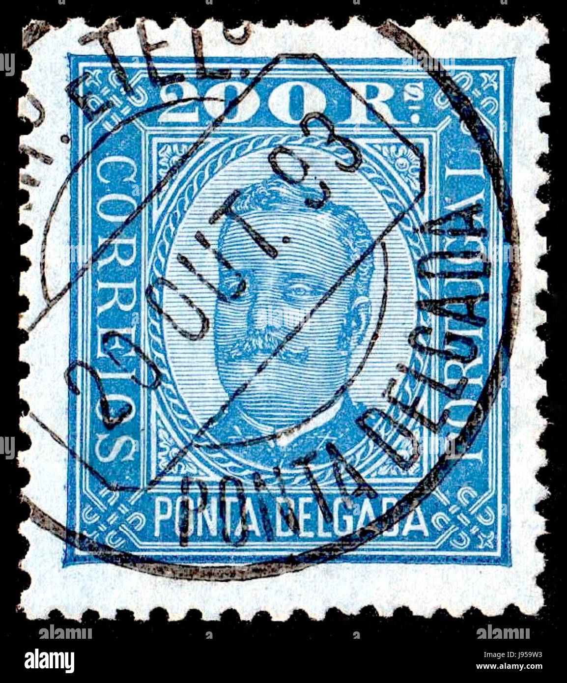 An image of Ponta Delgada, Azores, Portugal, from 1892, showing the ...