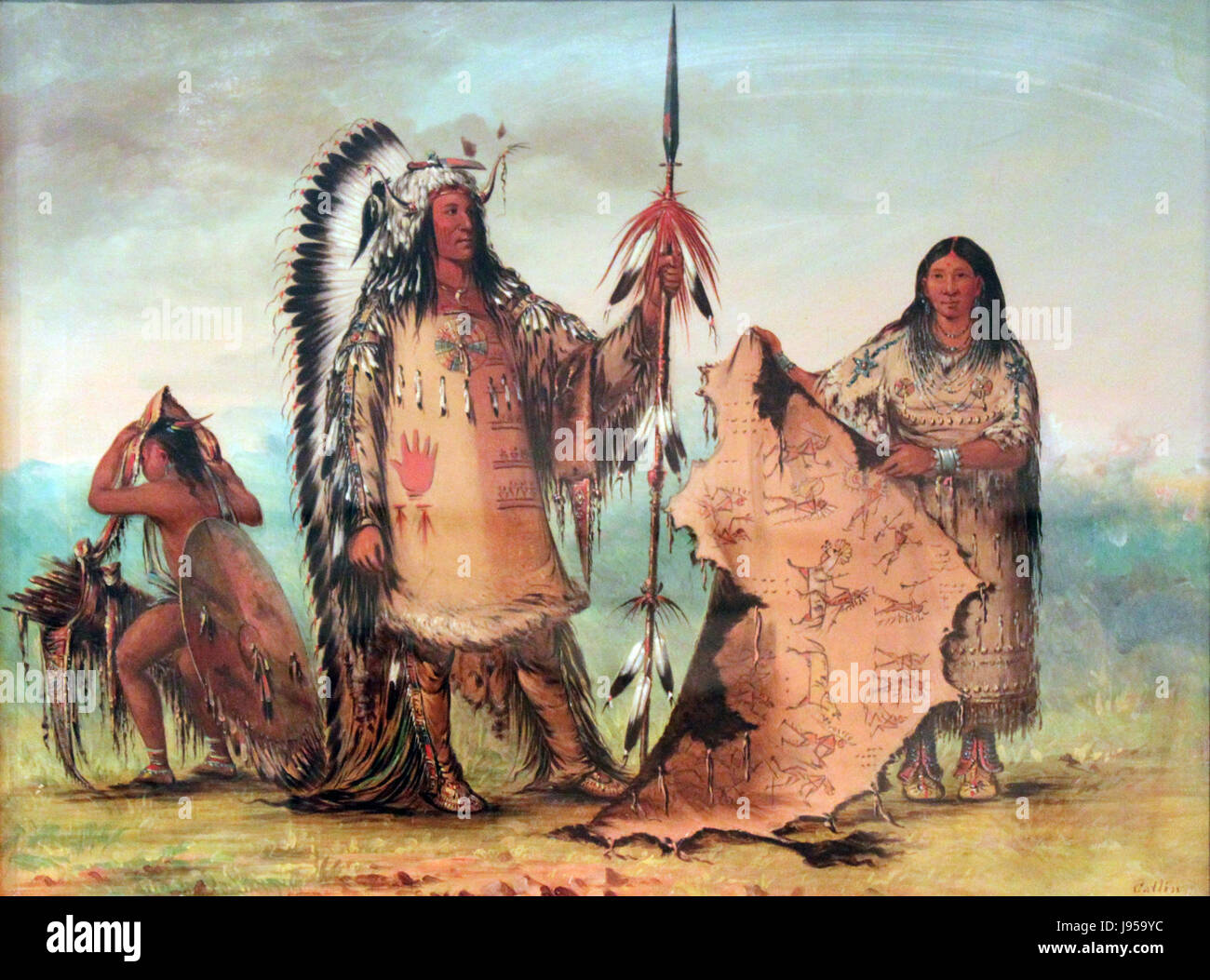 This 1854 painting by George Catlin depicts Mato Tope, a Mandan leader ...