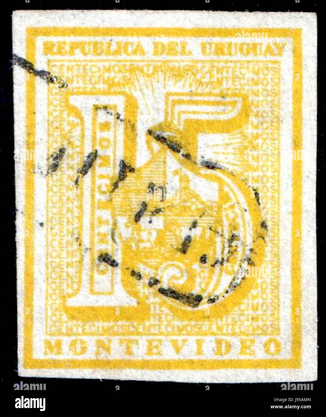 This image refers to a stamp issued in Uruguay in 1866, part of the ...