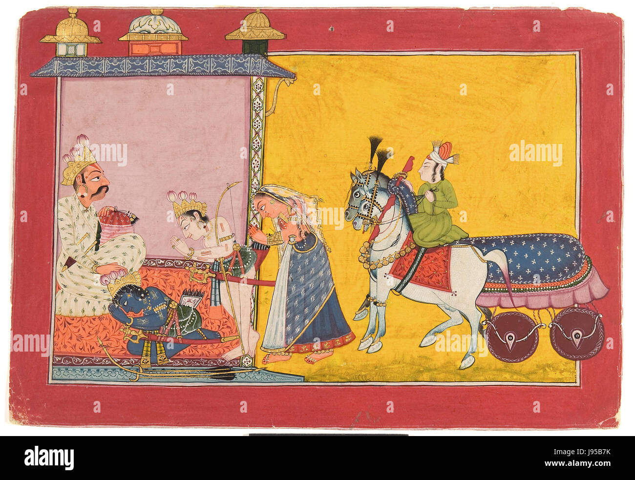 Rama taking leave of Dasharatha Stock Photo - Alamy
