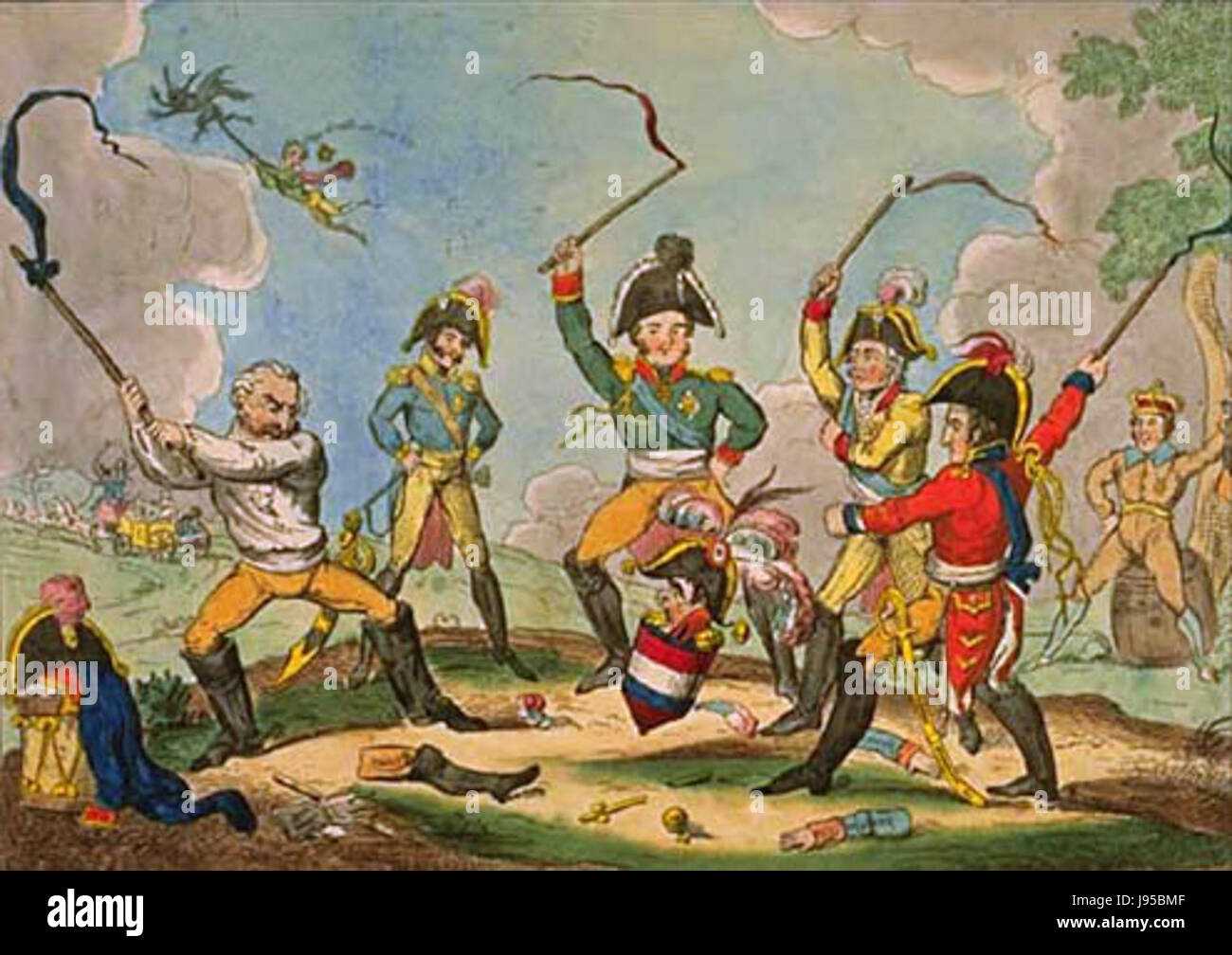 This caricature presents a stylized and exaggerated representation of ...