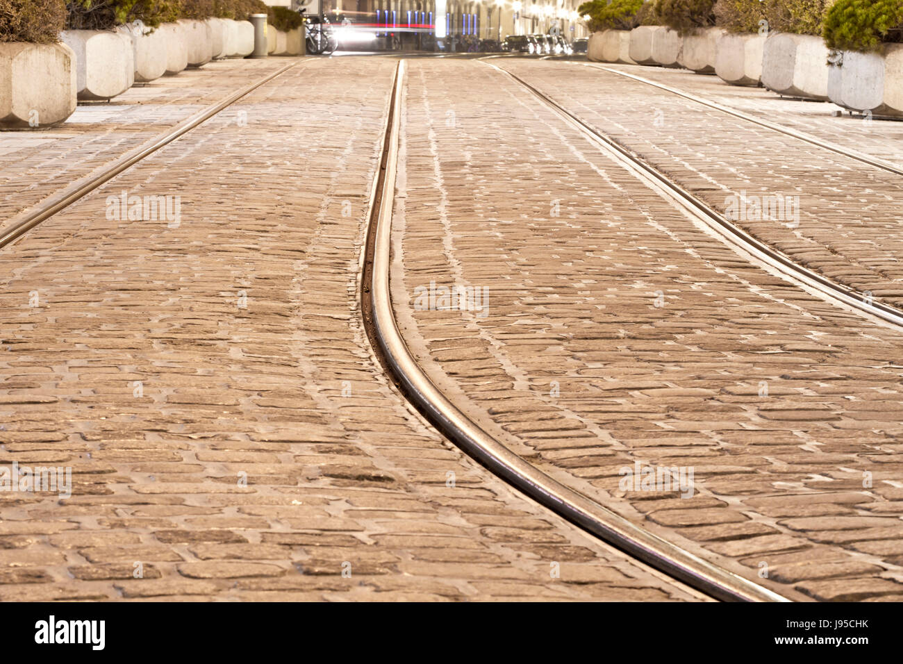 tram tracks in the center of munich Stock Photo - Alamy