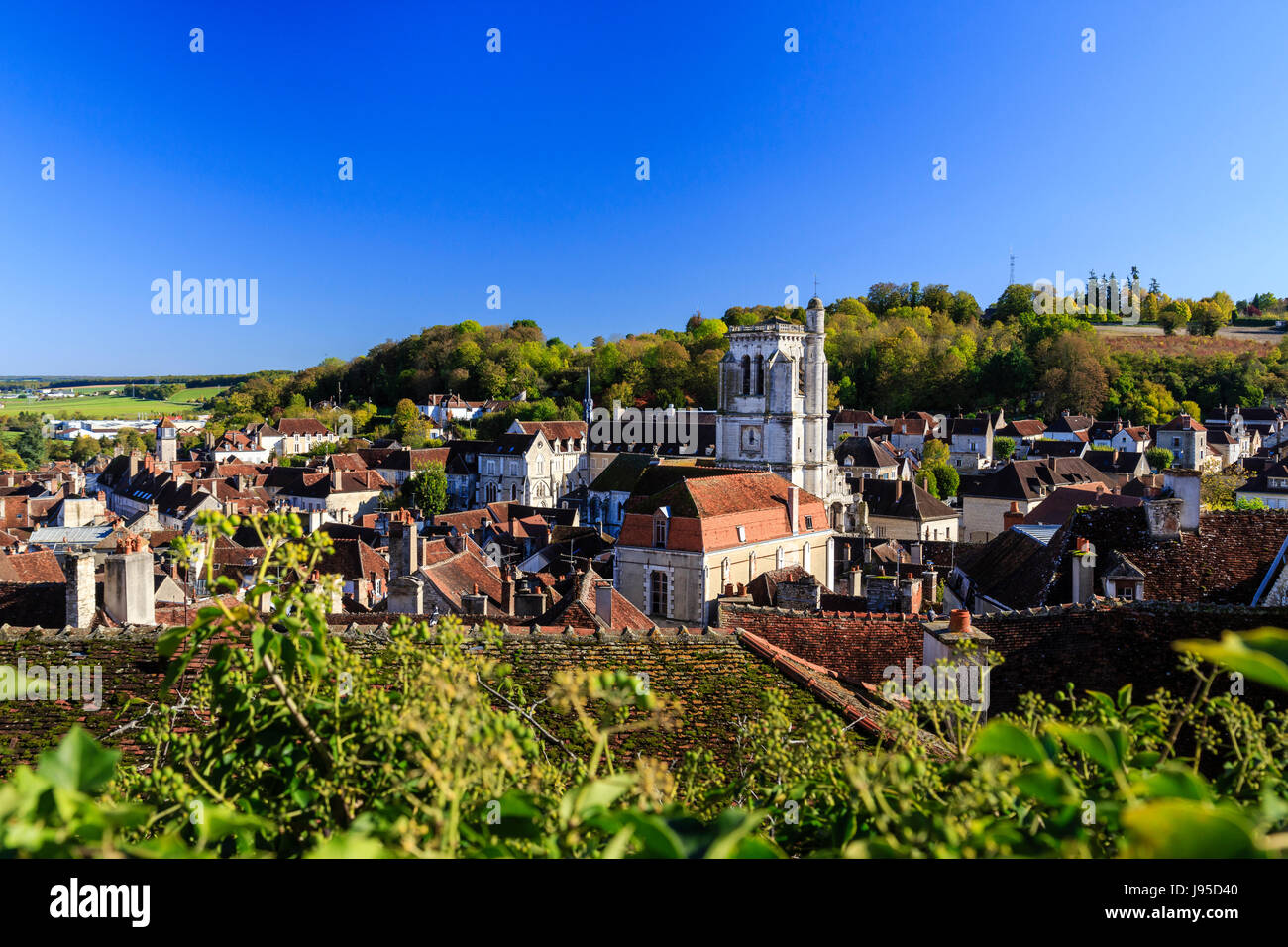 France, Yonne, Tonnerre, view from the esplanade of the Saint Pierre ...
