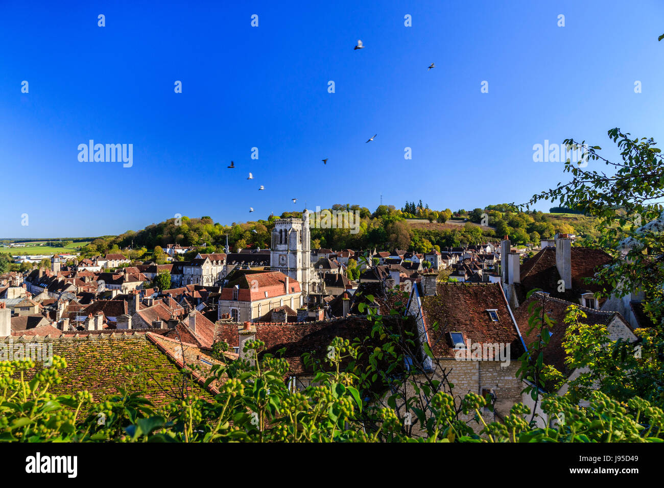 France, Yonne, Tonnerre, view from the esplanade of the Saint Pierre ...