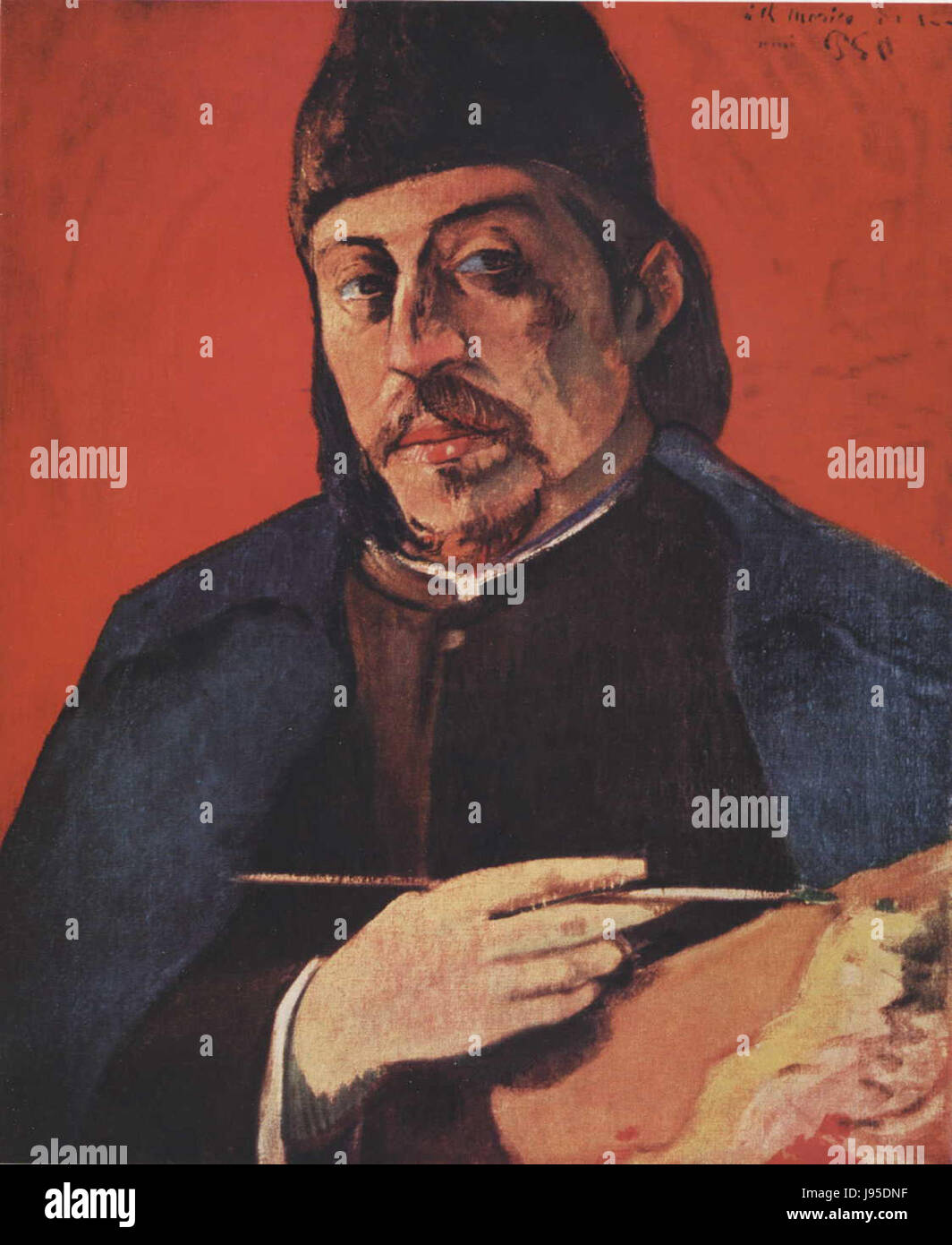 This artwork by Paul Gauguin features his signature style of bold ...