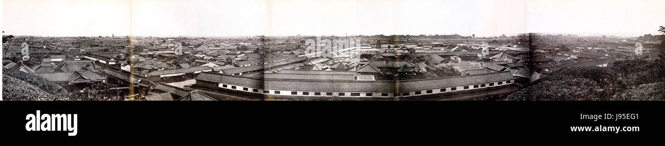 A panoramic view of Edo (modern-day Tokyo), showcasing the city's ...