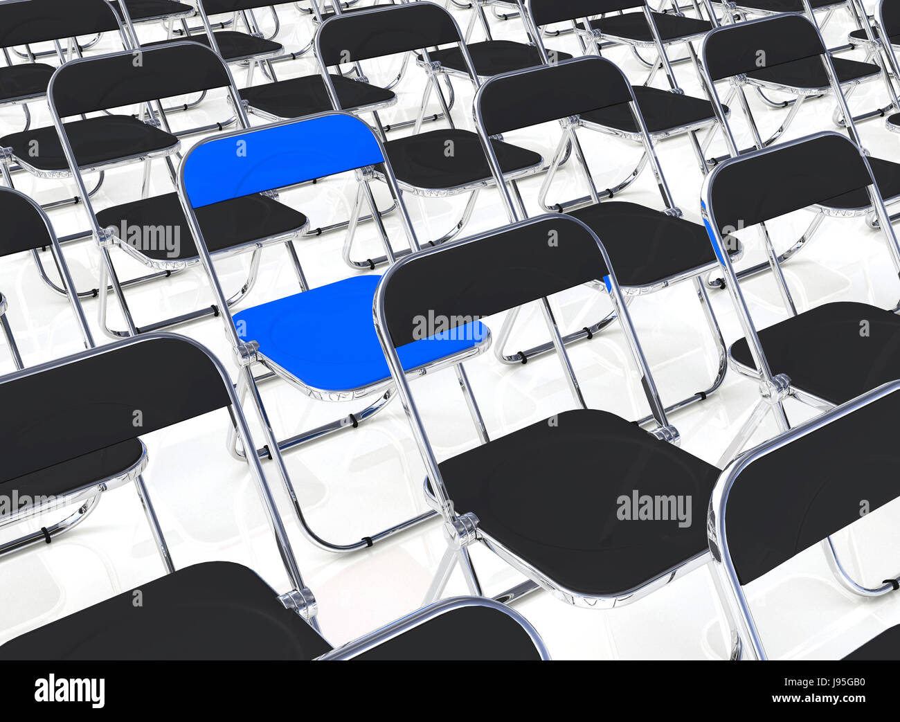 a blue folding chair into the crowd 2 Stock Photo - Alamy