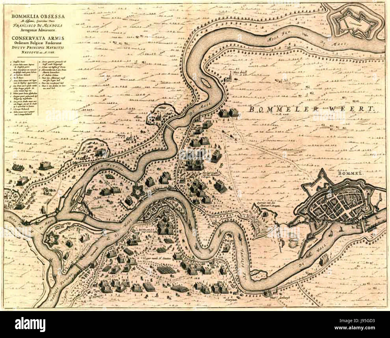 This map of Zaltbommel from 1649, created by the famous cartographer ...