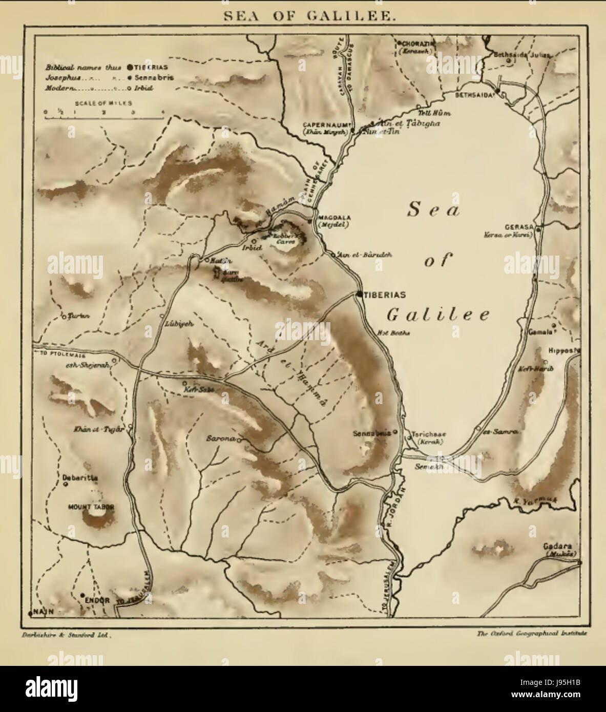 This is a historical map of the Sea of Galilee, created in 1903. It ...