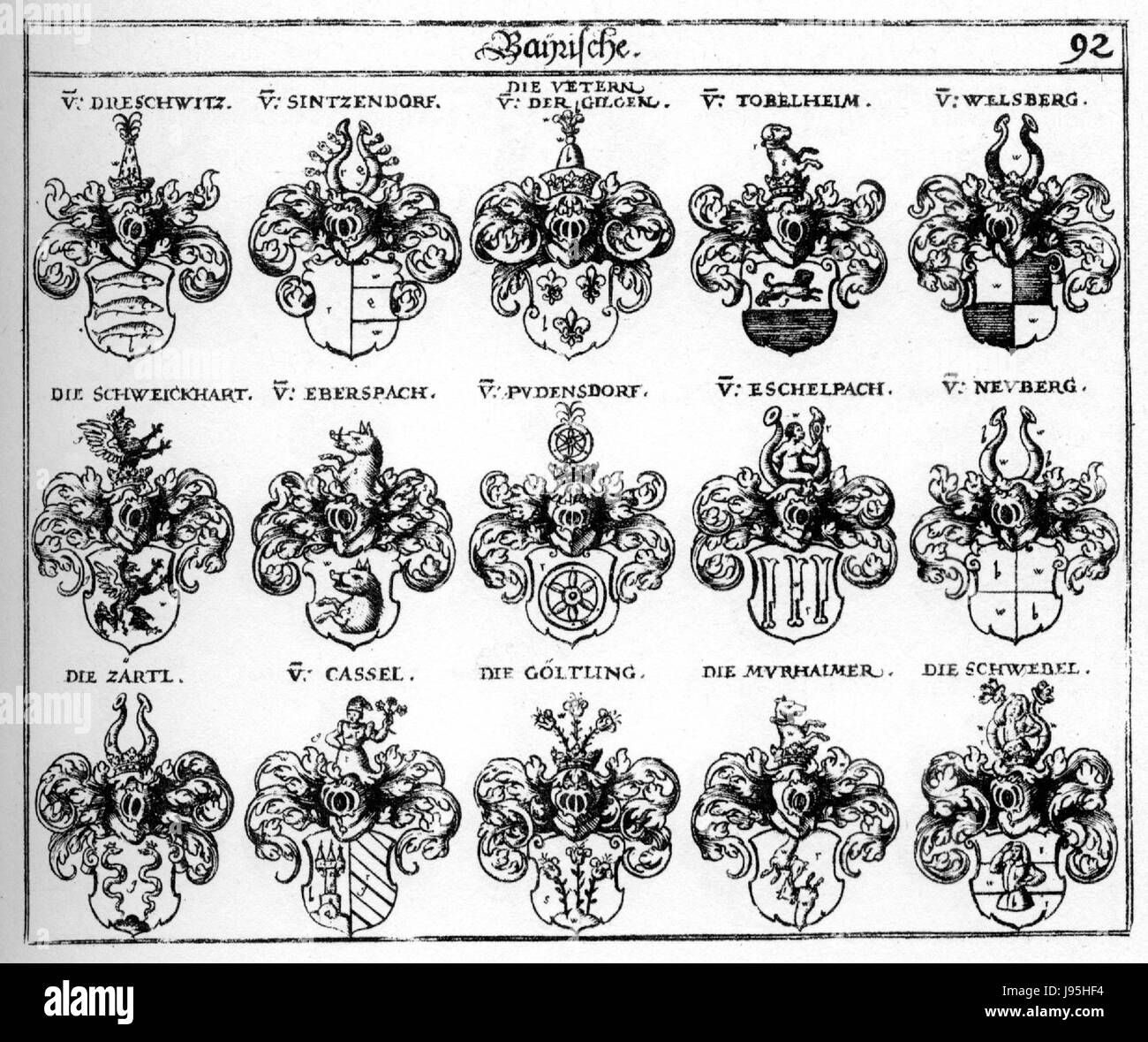 This image references a heraldic work by Siebmacher, a renowned German ...