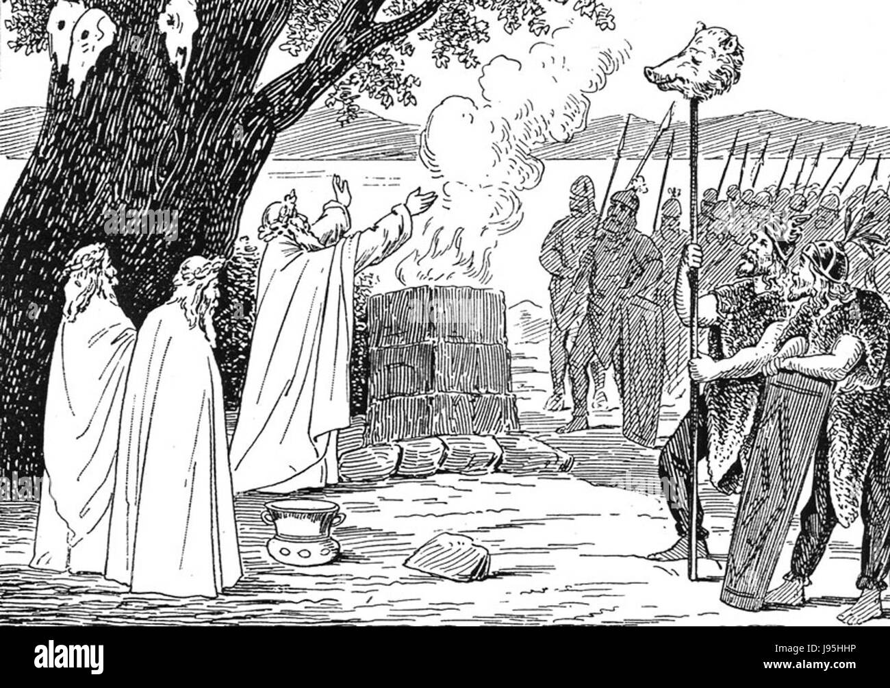 This image depicts the ancient Slavs in the act of serving their gods ...