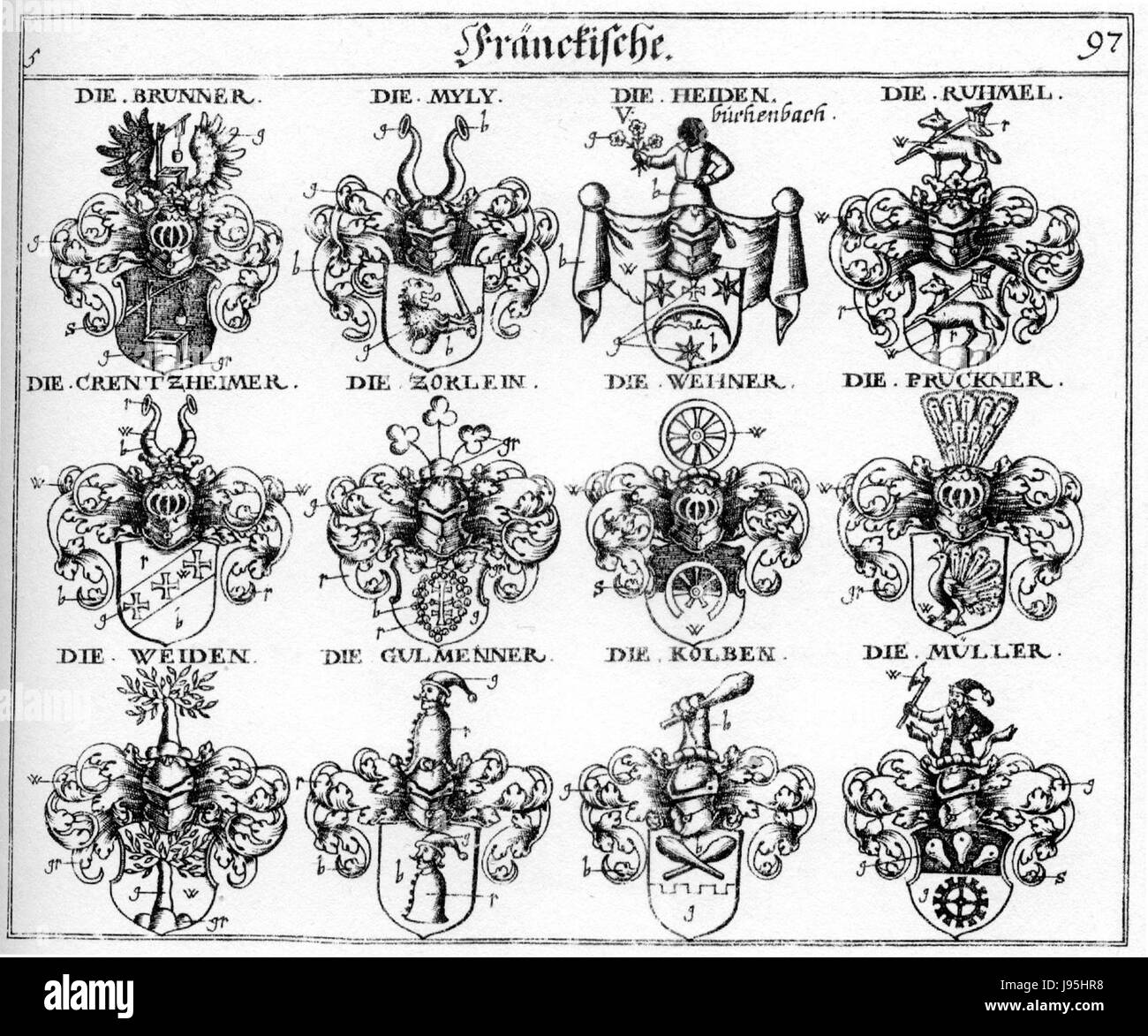 A historical engraving from Siebmacher's work, published between 1701 ...