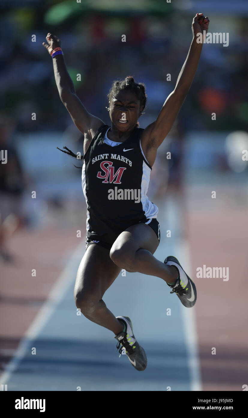Kali Hatcher of St. Mary's places fifth in the girls long jump in a ...