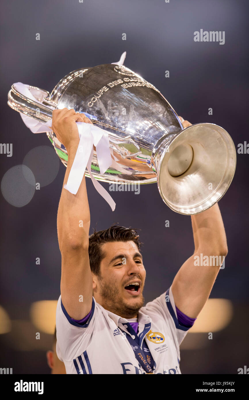 Cardiff, Wales. 3rd June, 2017. Alvaro Morata (Real) Football/Soccer ...