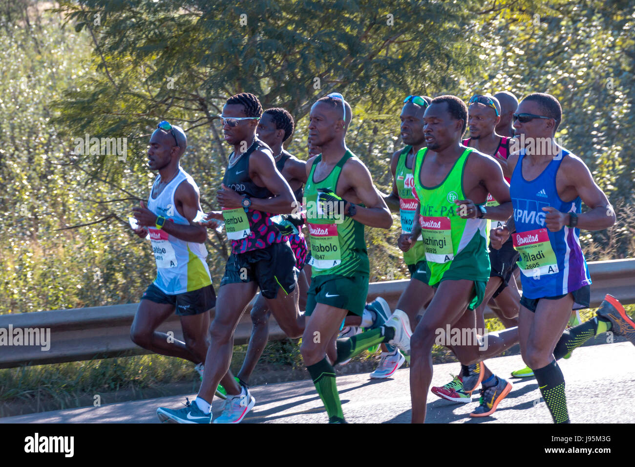 CATO RIDGE, DURBAN, SOUTH AFRICA : JUNE 4, 2017: Group of nine unknown ...