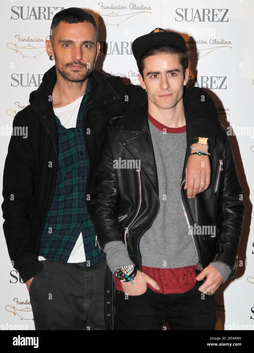 Designer David Delfin and boyfriend Pelayo Diaz during act of firm ... Designer David Delfin and boyfriend Pelayo Diaz during act of firm ...