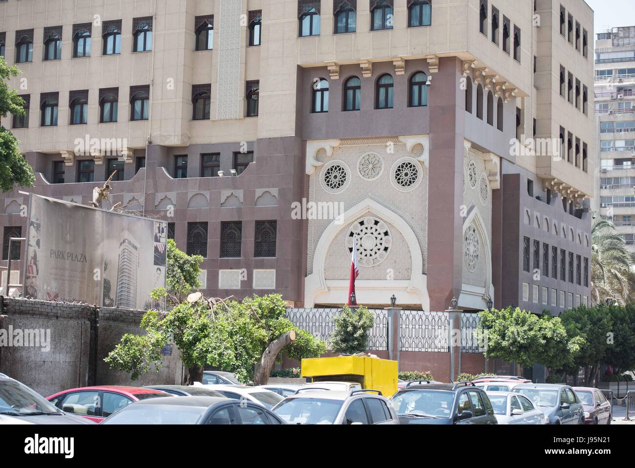 Cairo. 5th June, 2017. Photo taken on June 5, 2017 shows the Embassy of ...