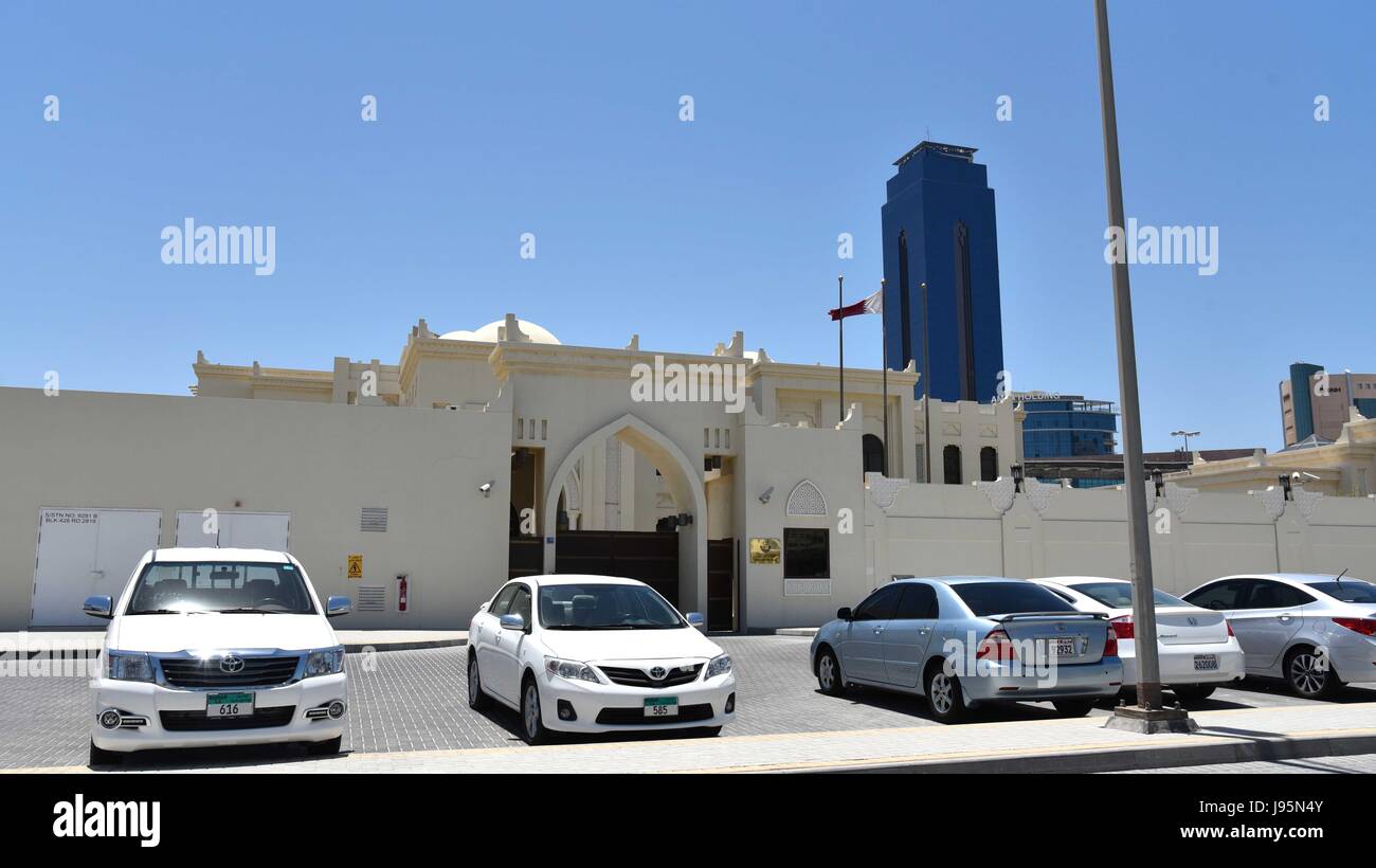 Manama. 5th June, 2017. Photo taken on June 5, 2017 shows the Embassy ...