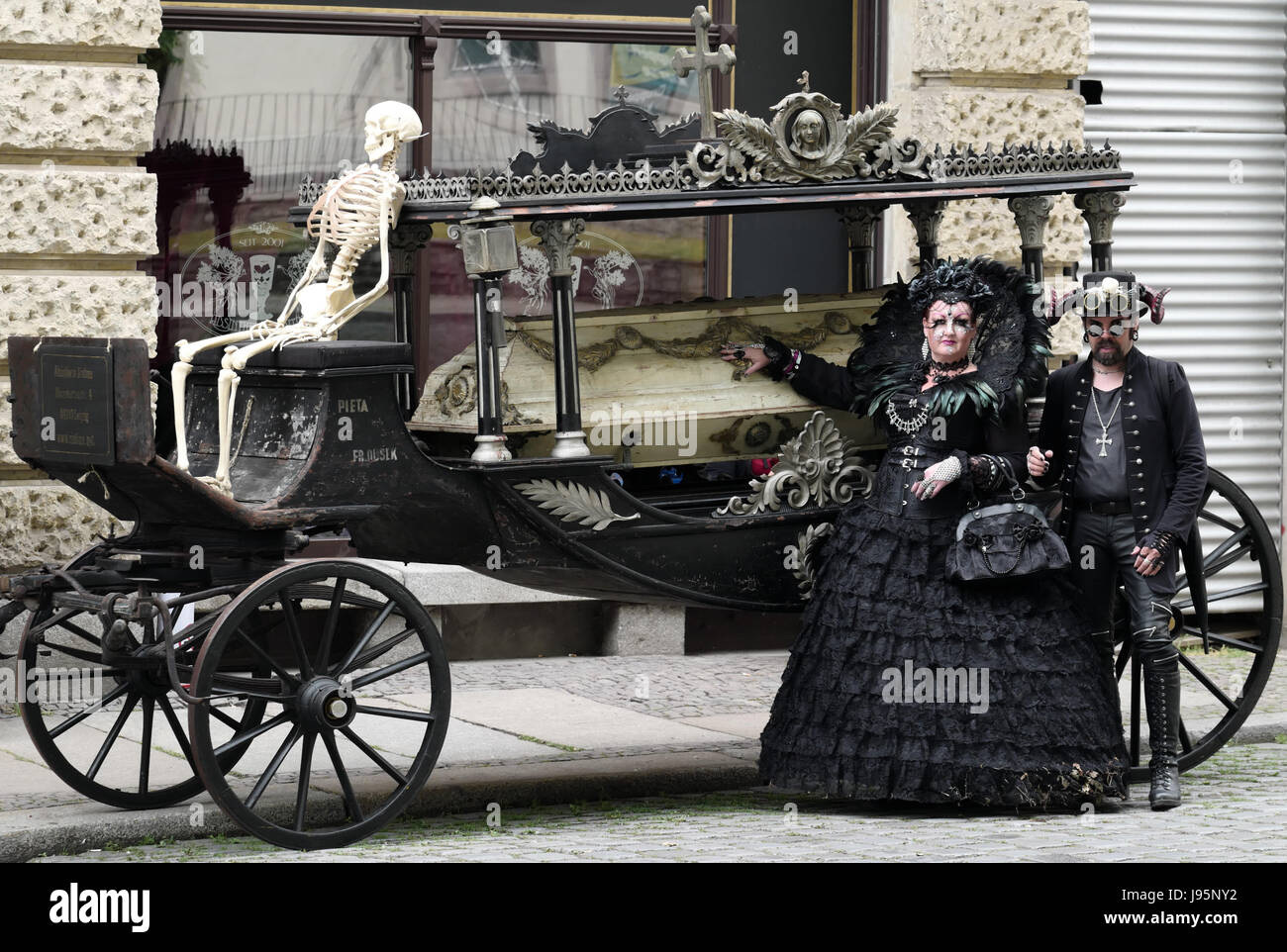 Goth festival gotik wave treffen leipzig germany hi-res stock ...