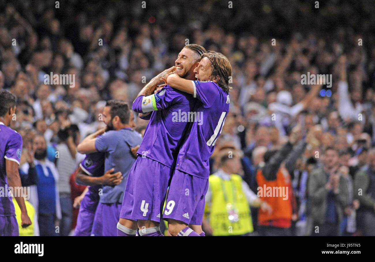 Cardiff, UK. 04th June, 2017. Luka Modric and Real Madrid Captain ...