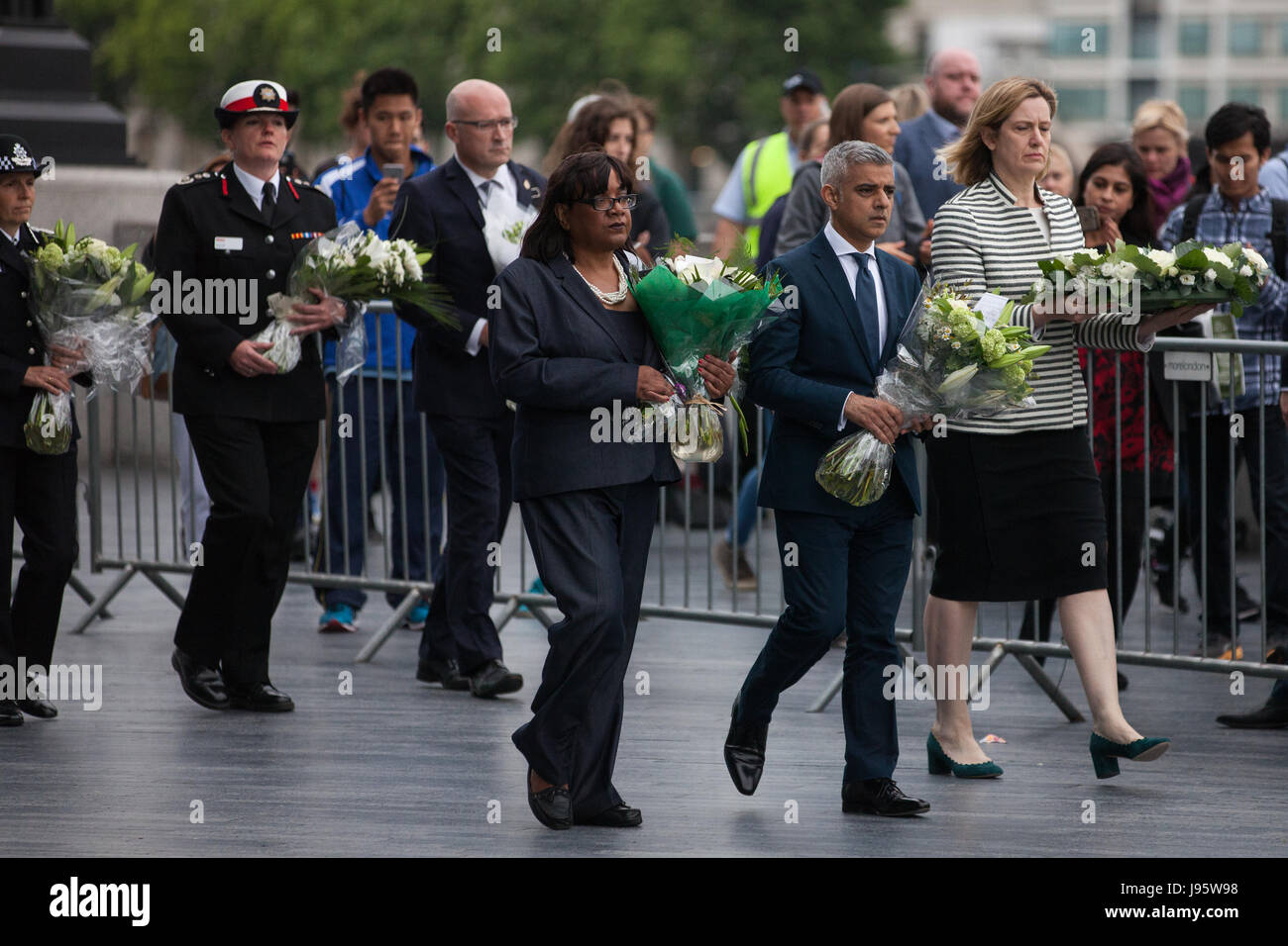 London, UK. 5th June, 2017. Diane Abbott (Shadow Home Secretary), Sadiq ...