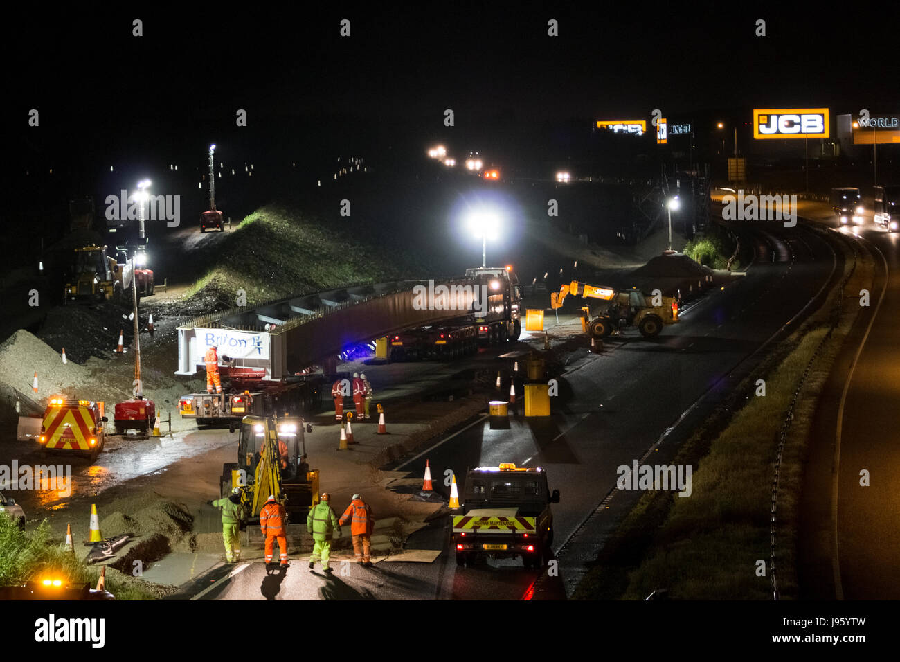 M6 motorway construction hi-res stock photography and images - Alamy