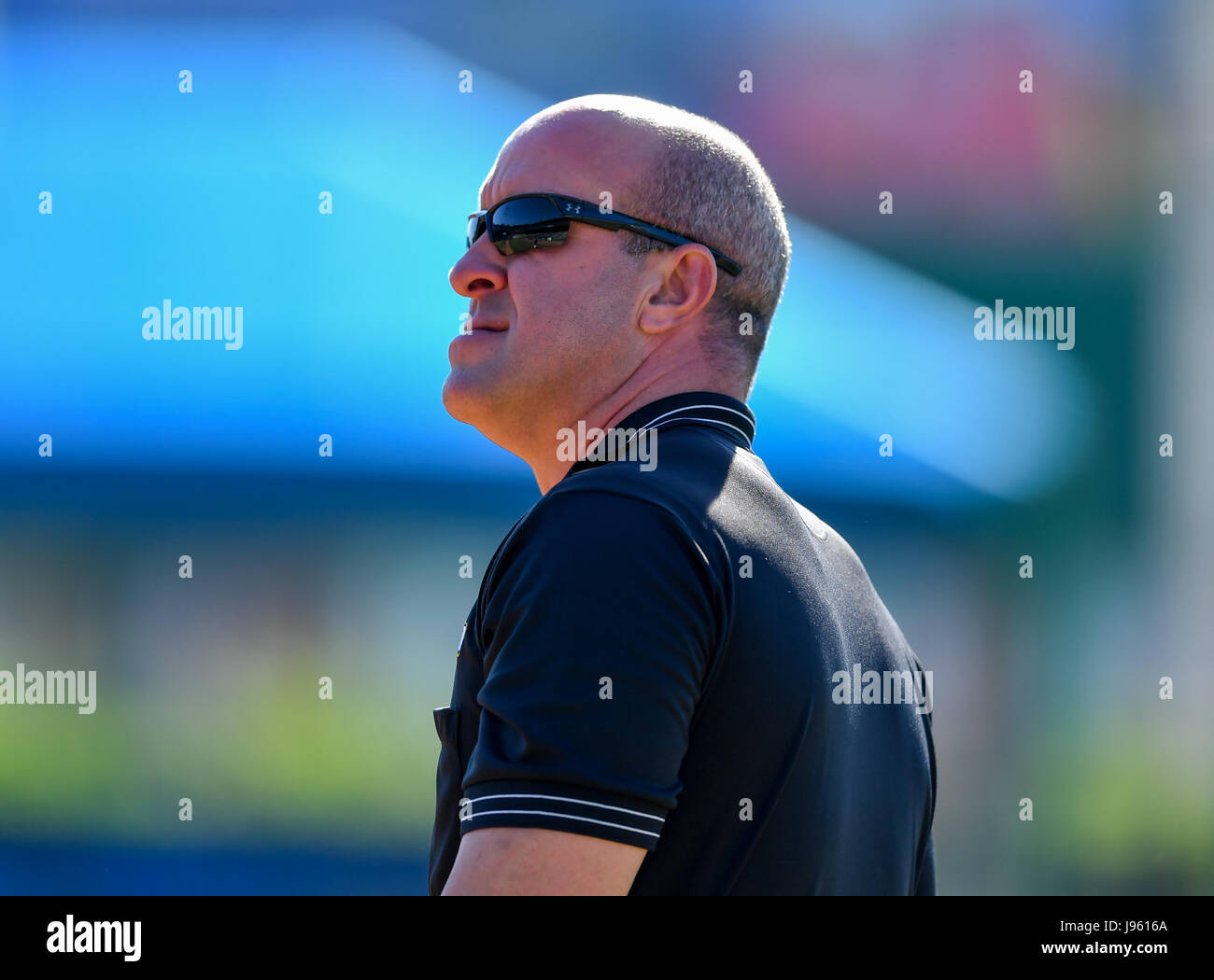 MAY 25, 2017 -- First base umpire Chris Symons during regular play in ...