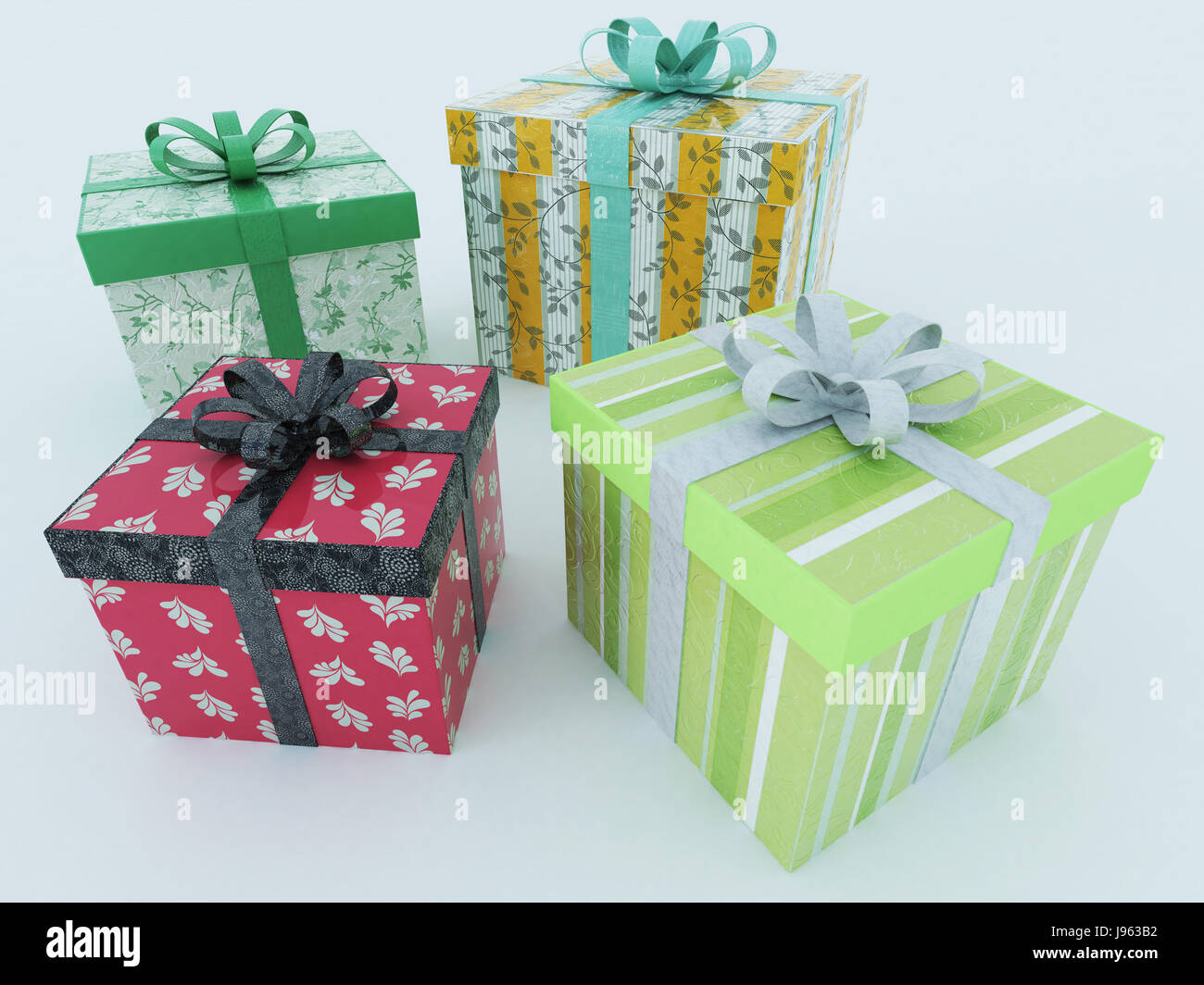 3d render wrapped gifts hi-res stock photography and images - Alamy