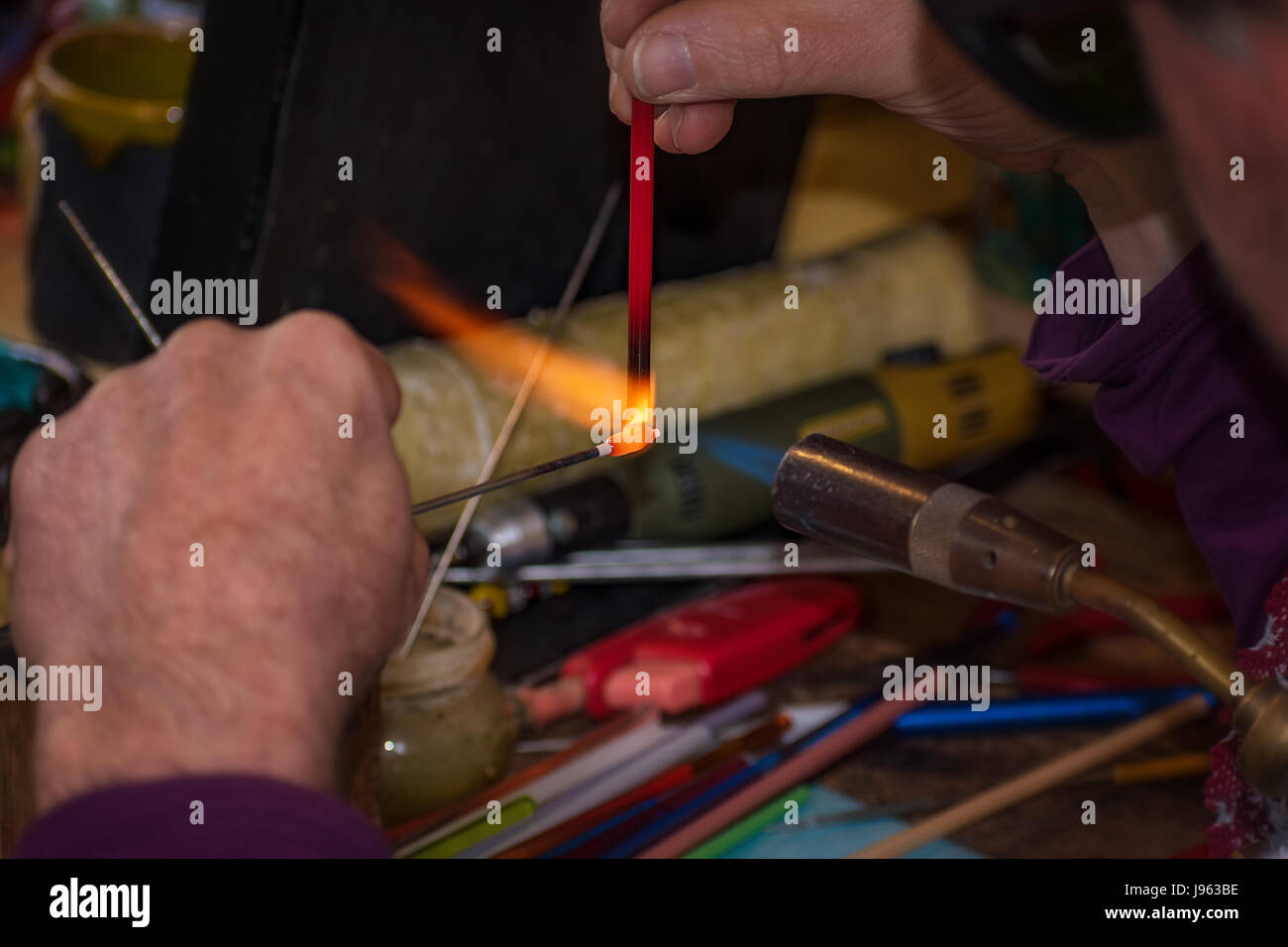 Glass art process hi-res stock photography and images - Alamy