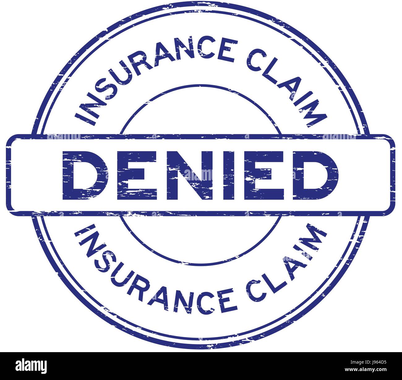 Grunge blue insurance claim denied round rubber seal stamp Stock Vector ...