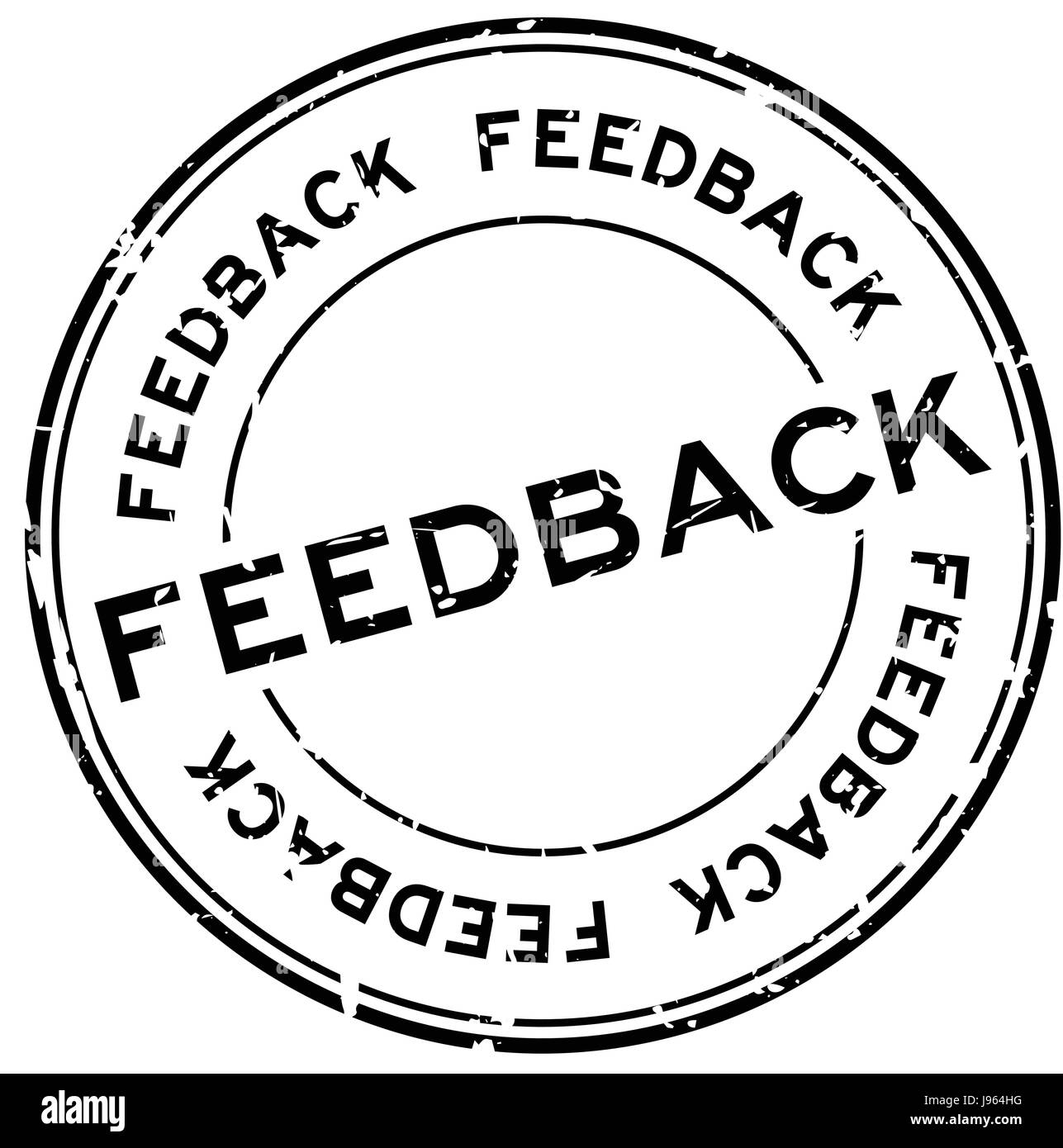 Grunge black feedback round rubber seal stamp on white background Stock ...