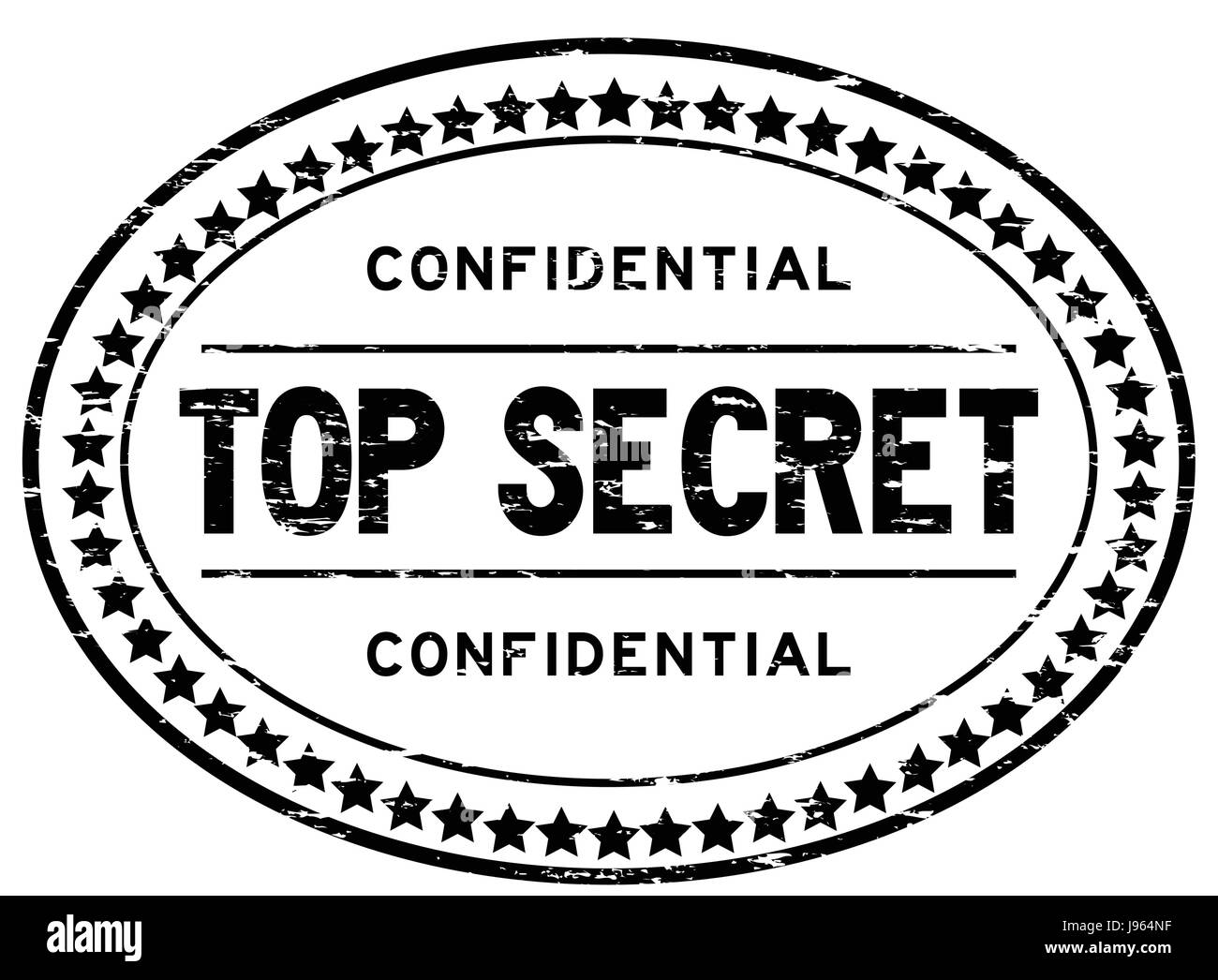 Grunge black top secret confidential oval rubber seal stamp Stock ...