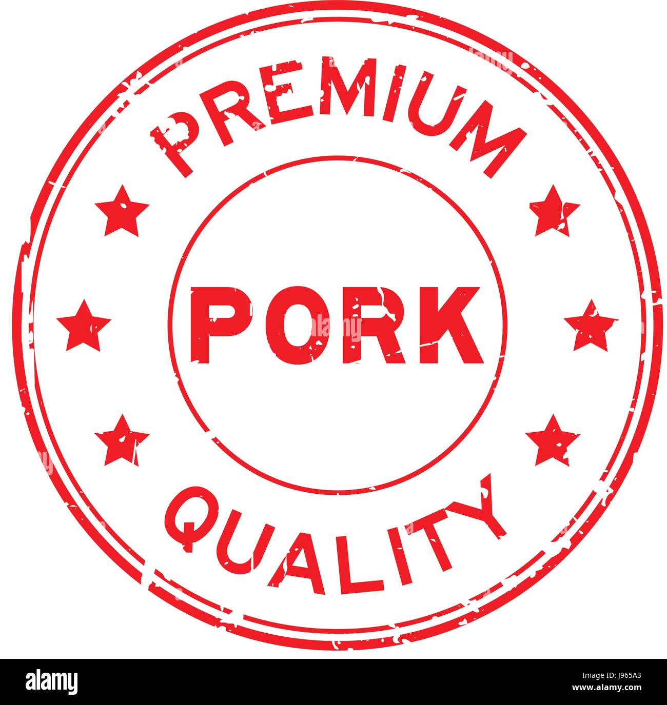Grunge red premium quality pork round rubber seal stamp Stock Vector ...