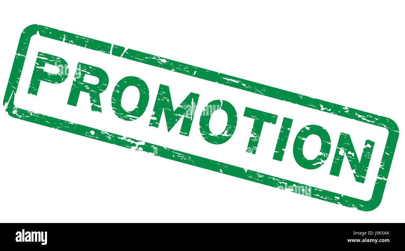 Grunge green promotion square rubber seal stamp on white background ...