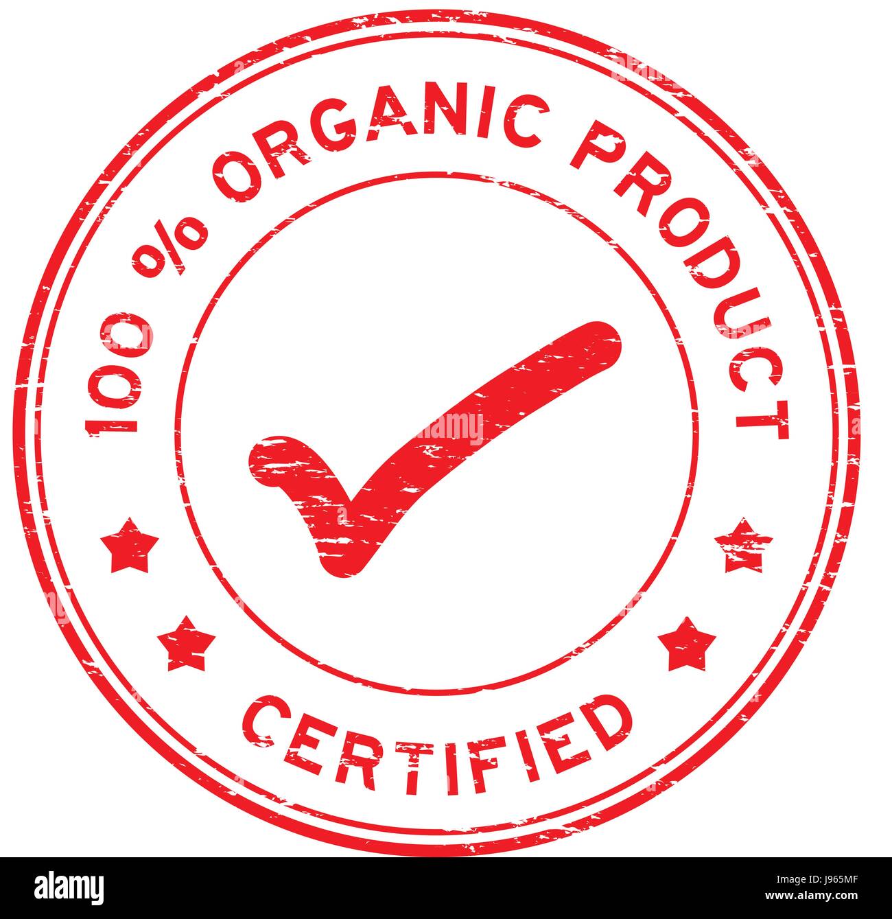 Grunge red 100 percent organic product certified round rubber seal stamp Stock Vector Image ...