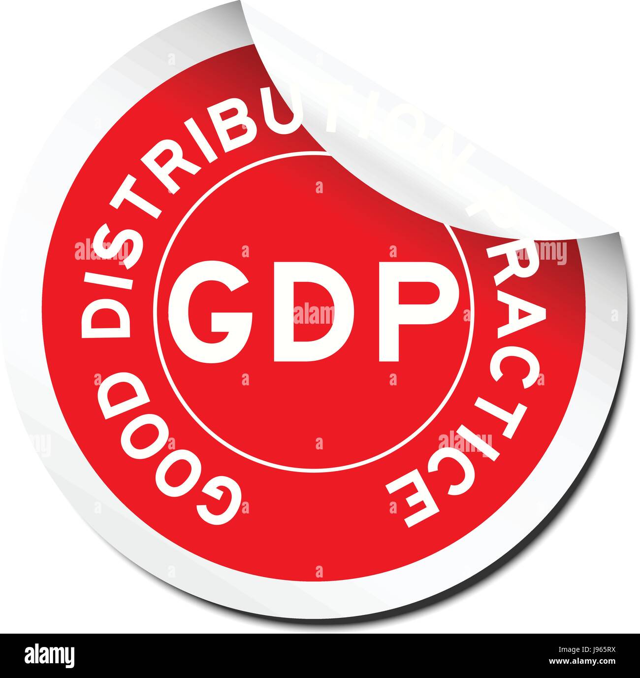 Red GDP (Good distribution practice) sticker on white background Stock ...