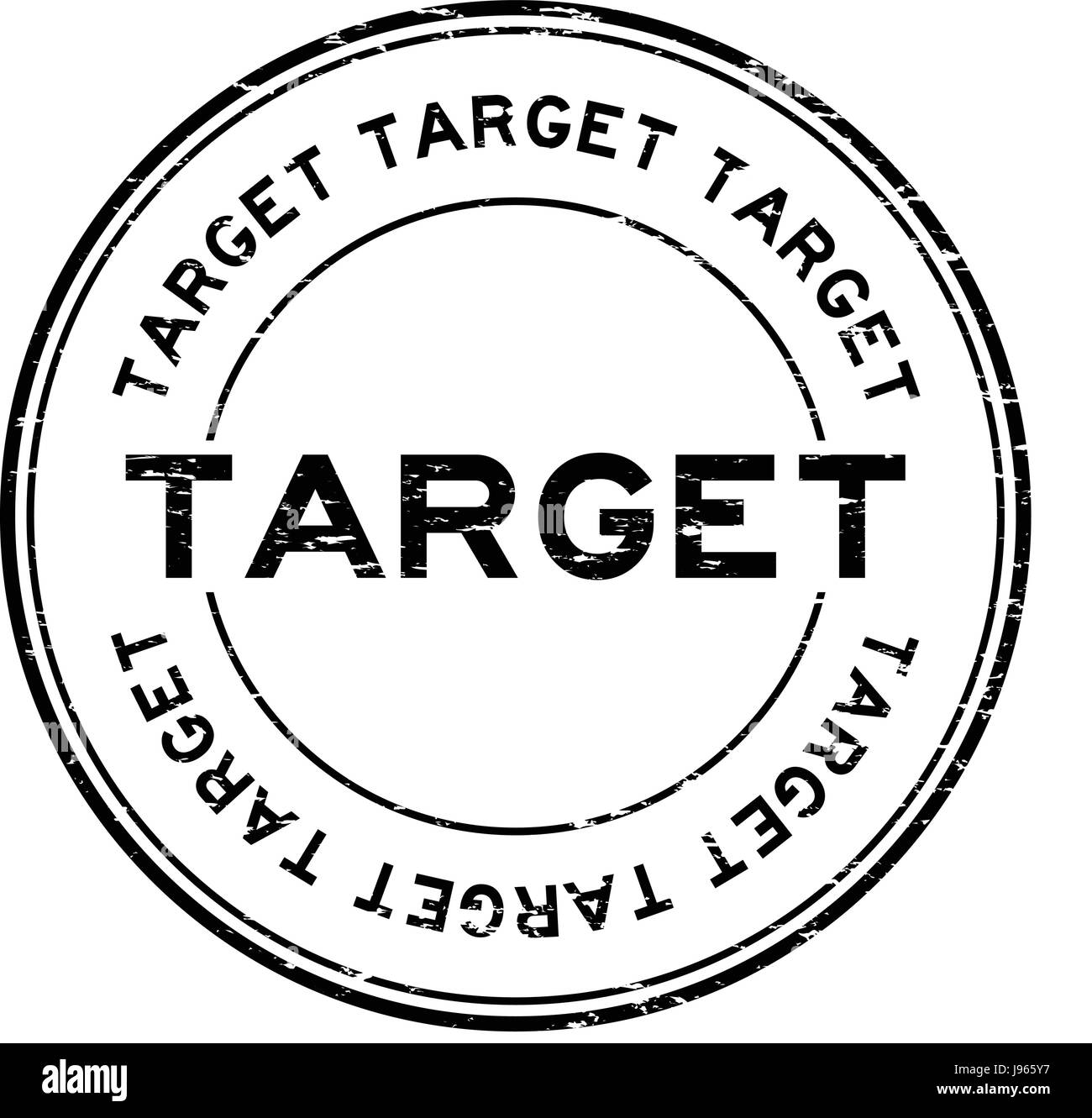 Grunge black target round rubber seal stamp on white background Stock ...